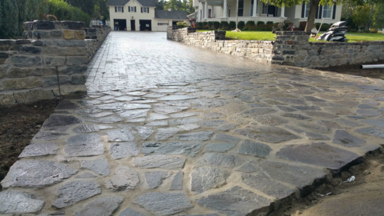 custom driveway retaining walls and apron Long Island NY | Millenium ...